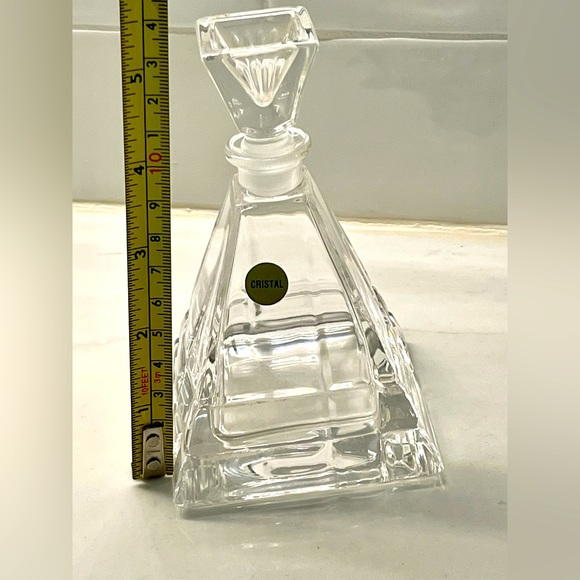 Other | Elegant Art Deco Crystal Pyramid Perfume Bottle W Stopper ...